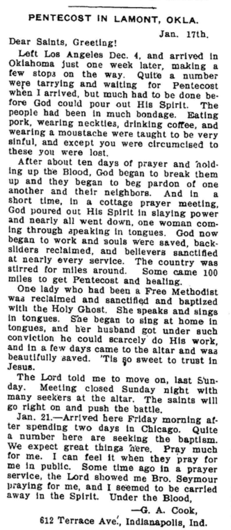 Oklahoma’s Pentecostal History: Lamont | Daniel D. Isgrigg