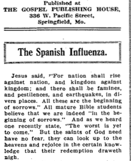 How Pentecostals Responded to the 1918 Spanish Influenza Pandemic ...