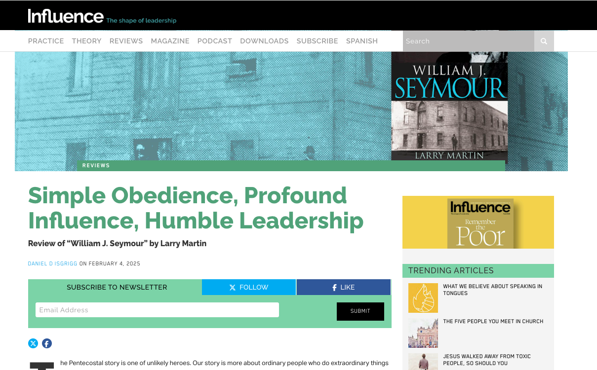 A Review of Larry Martin’s “William J. Seymour.” | Daniel D. Isgrigg